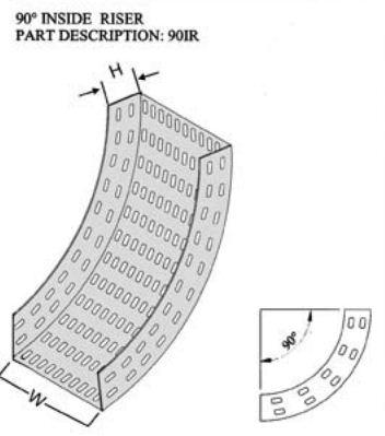 Wholesale CABLE TRAY FITTINGS 90° INSIDE RISER Supplier
